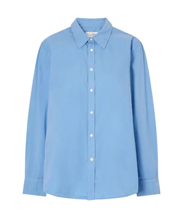 NILI LOTAN Raphael Cotton-poplin Shirt - Blue