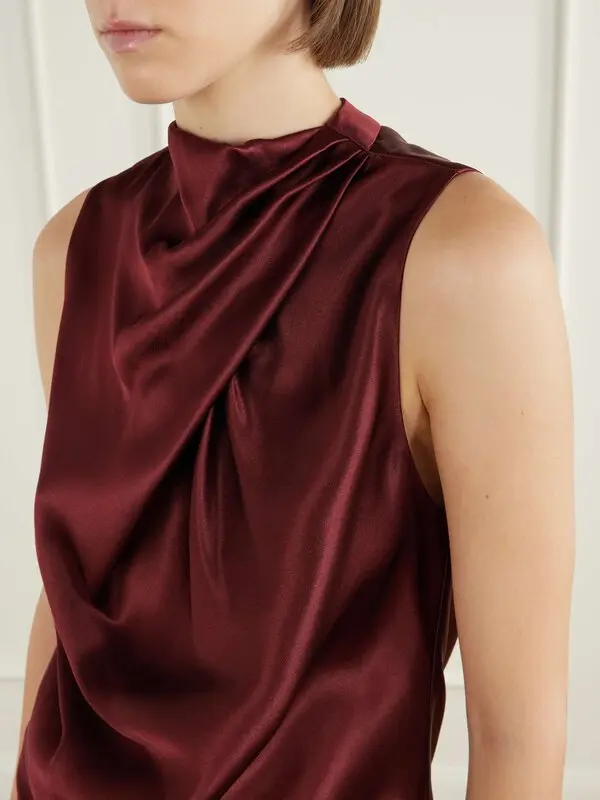Gabriela Hearst Melina Draped Silk-satin Blouse