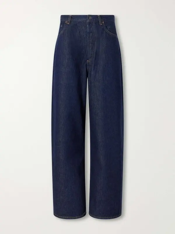 AGOLDE Rounded Baggy Regenerative Cotton Mid-rise Wide-leg Jeans - Dark Denim