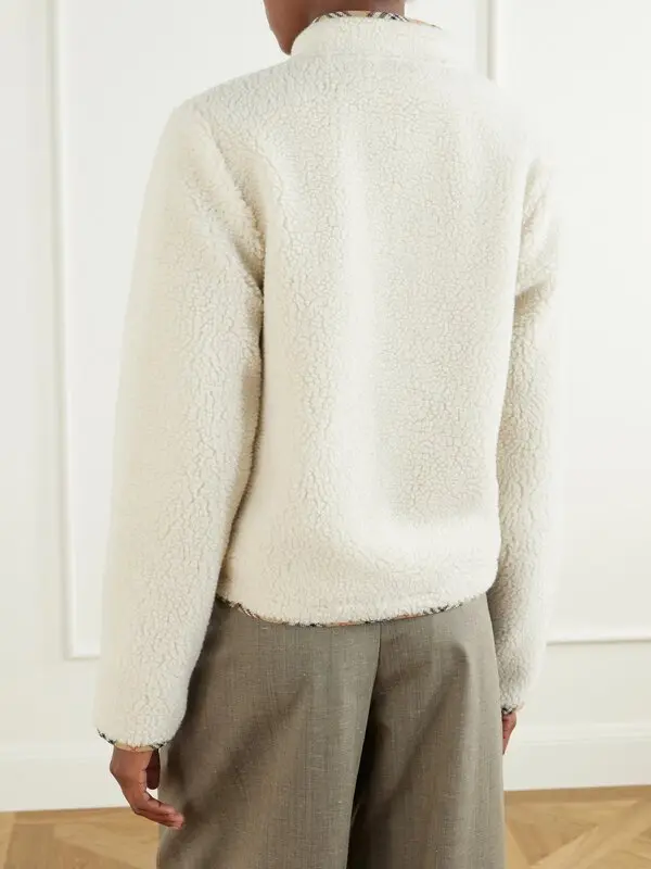 Burberry Check-trimmed Wool-blend Jacket - White