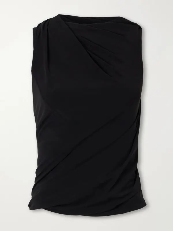 Rick Owens Luna Draped Crepe-jersey Tank