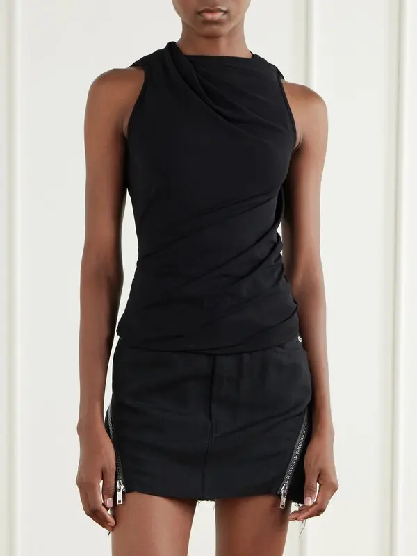 Rick Owens Luna Draped Crepe-jersey Tank