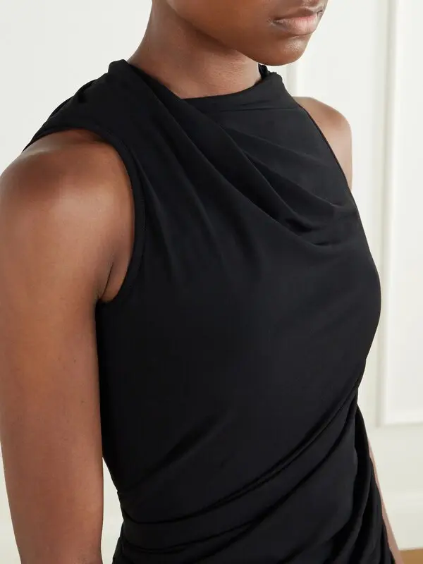 Rick Owens Luna Draped Crepe-jersey Tank