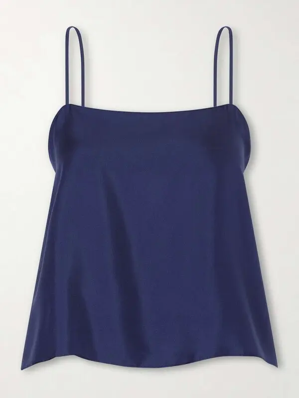 Comme Si Everyday Silk-satin Cami - Navy