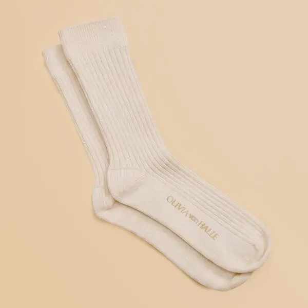 Olivia Von Halle Spencer Alaska Ivory Socks - White
