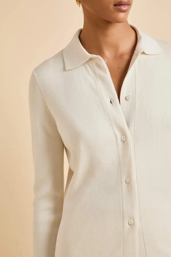 Olivia Von Halle Dree Alaska Ivory Knitwear