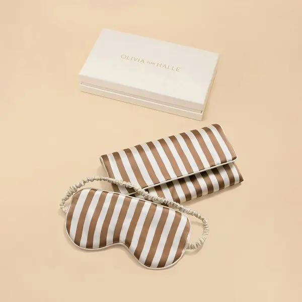 Olivia Von Halle Audrey Solene Stripe Eye Mask