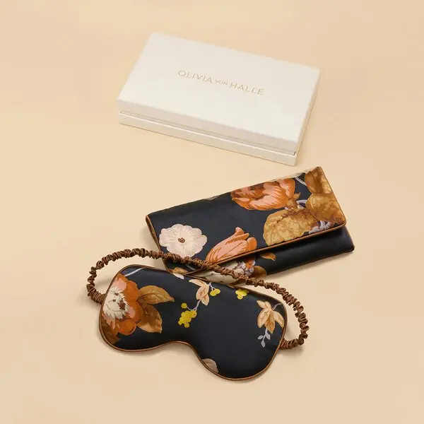 Olivia Von Halle Audrey Evora Floral Eye Mask