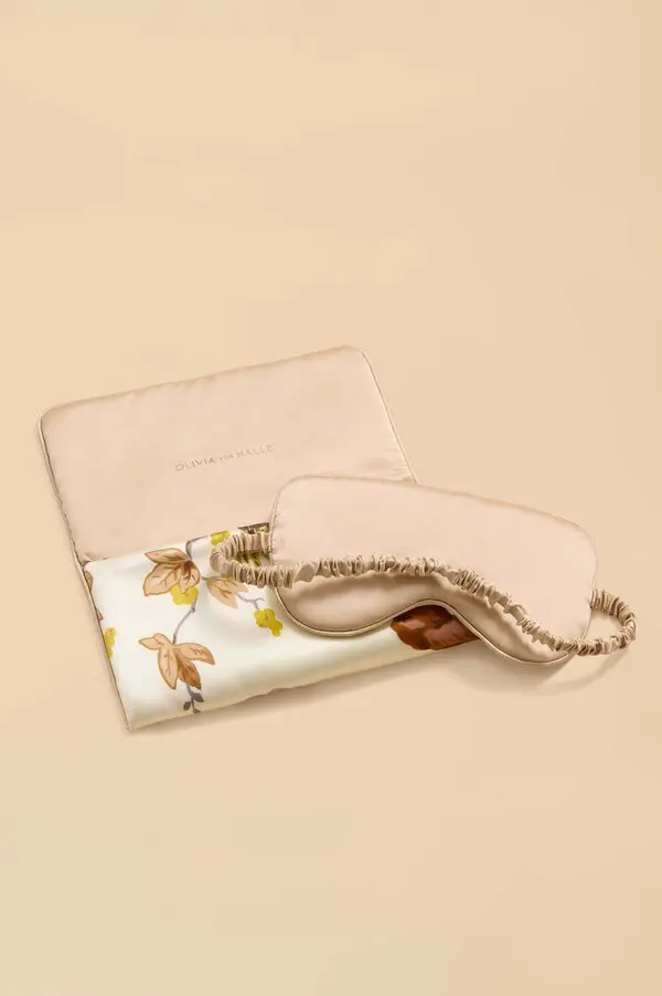 Olivia Von Halle Audrey Violette Floral Eye Mask