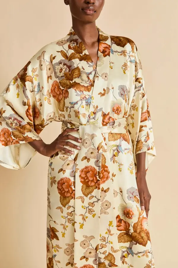 Olivia Von Halle Queenie Violette Floral Robe