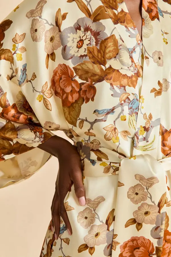 Olivia Von Halle Queenie Violette Floral Robe
