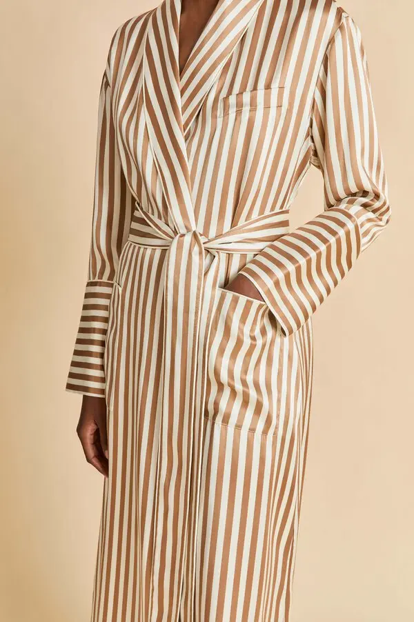 Olivia Von Halle Capability Solene Stripe Robe