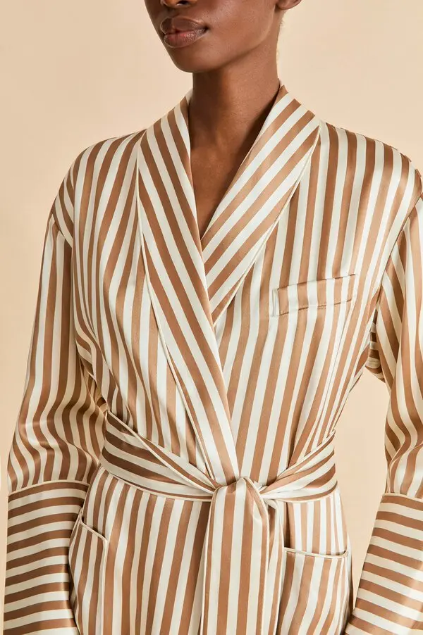 Olivia Von Halle Capability Solene Stripe Robe