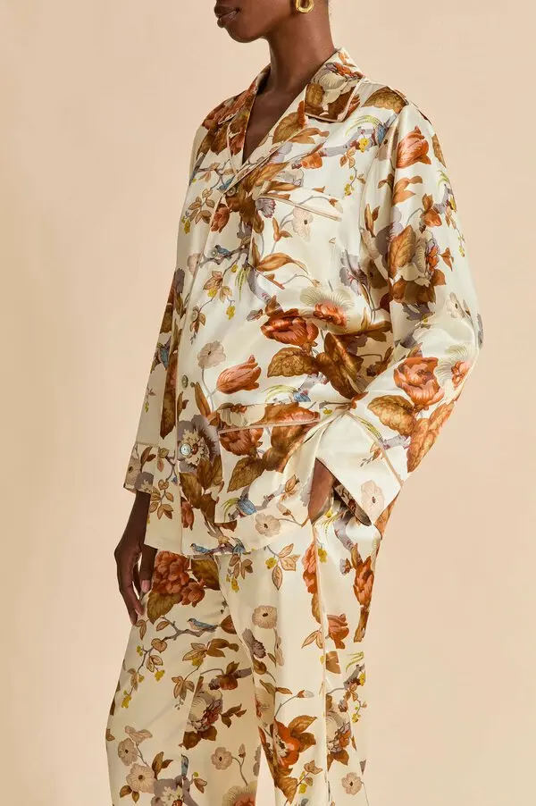 Olivia Von Halle Yves Violette Floral Pajamas