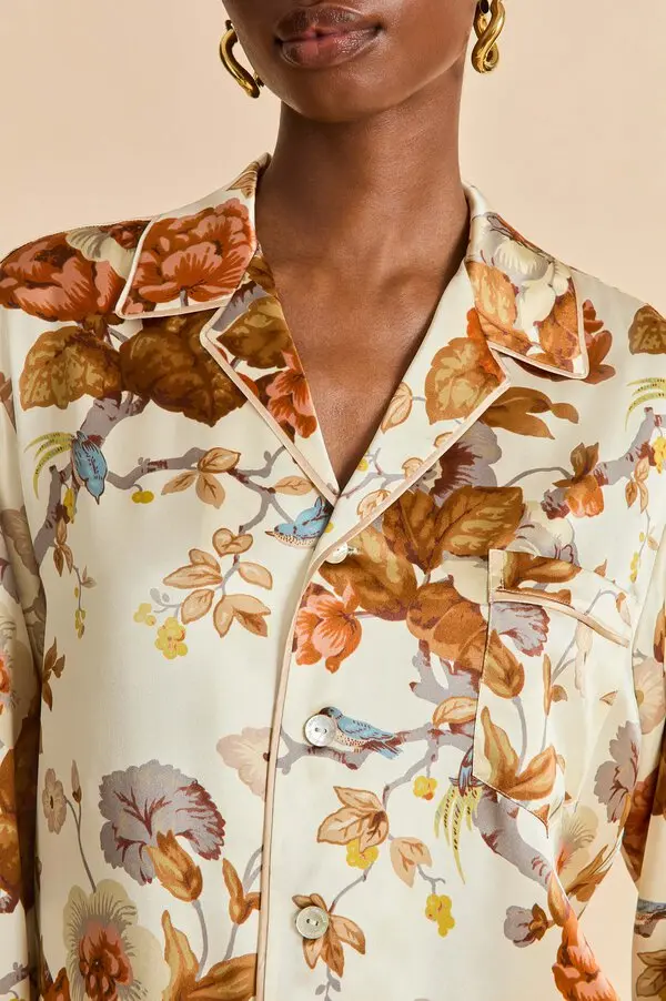 Olivia Von Halle Yves Violette Floral Pajamas