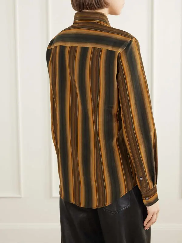Marni Striped Cotton And Silk-blend Shirt