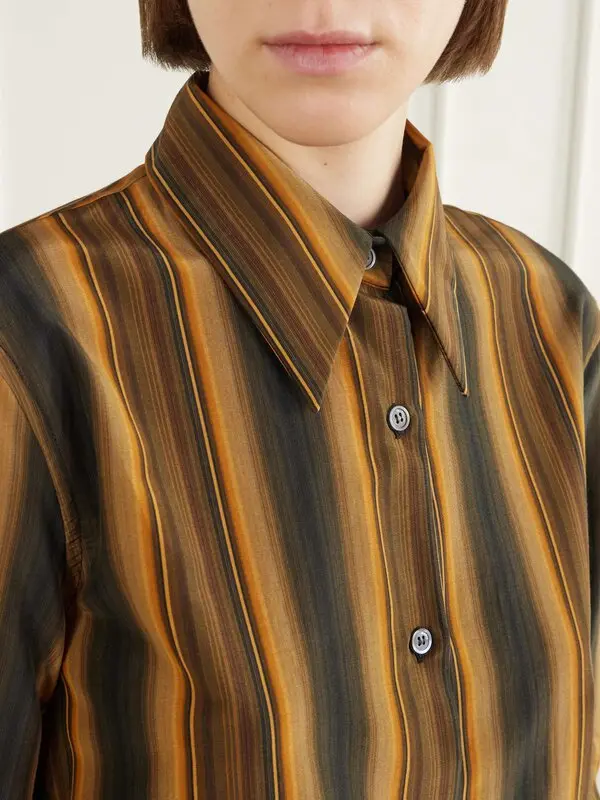 Marni Striped Cotton And Silk-blend Shirt