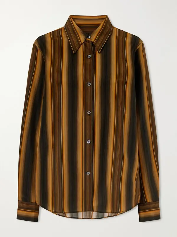 Marni Striped Cotton And Silk-blend Shirt