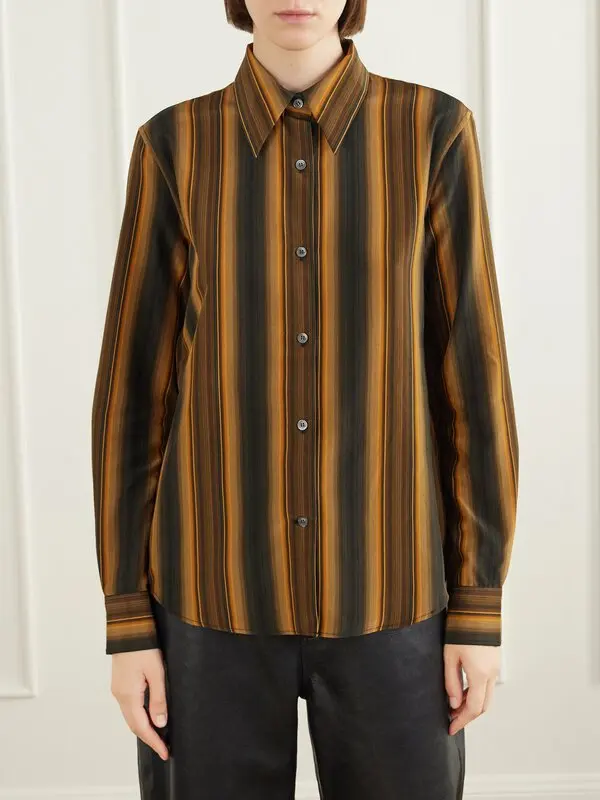 Marni Striped Cotton And Silk-blend Shirt
