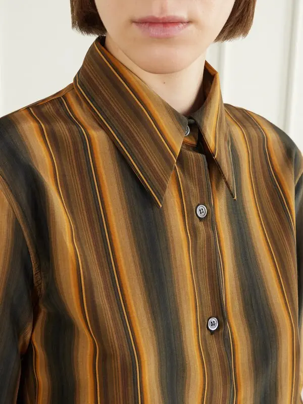 Marni Striped Cotton And Silk-blend Shirt