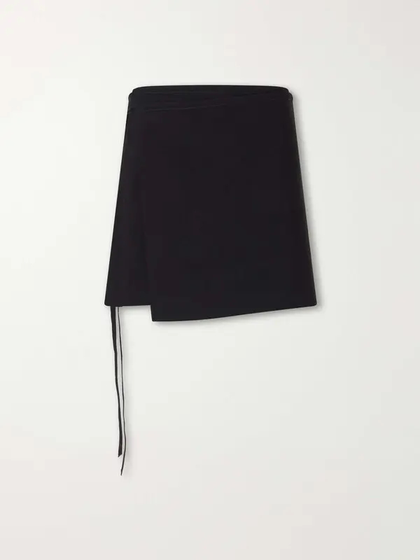 ANN DEMEULEMEESTER Crepe Wrap Mini Skirt - Black