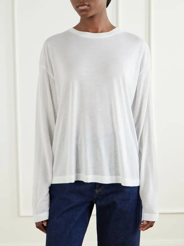 AGOLDE Sasha Tencel™ Lyocell-jersey T-shirt - White