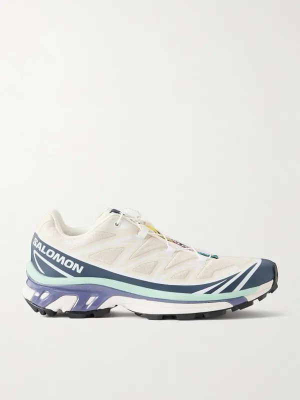 SALOMON Xt-6 Rubber-trimmed Mesh Sneakers - Cream