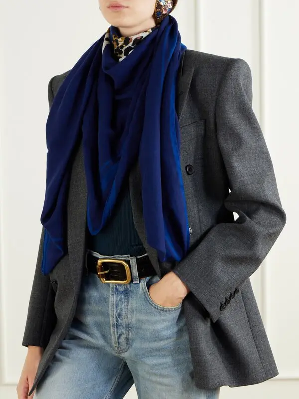 Saint Laurent Printed Wool-twill Scarf