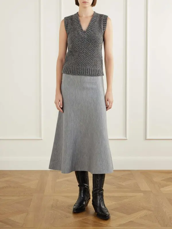 Gabriela Hearst Cresset Cashmere-herringbone Vest