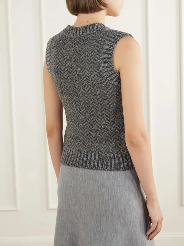 Gabriela Hearst Cresset Cashmere-herringbone Vest