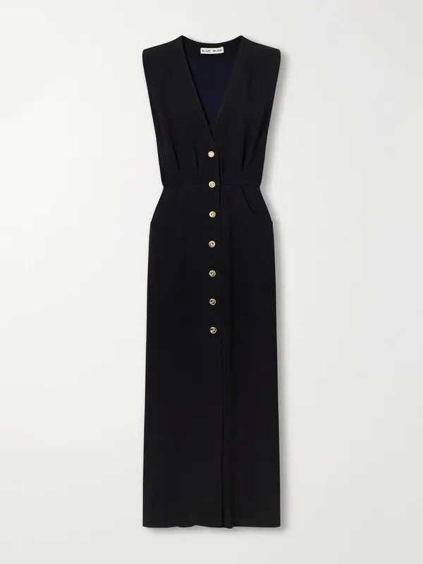 BLAZÉ MILANO Friesian Crepe Midi Dress - Black