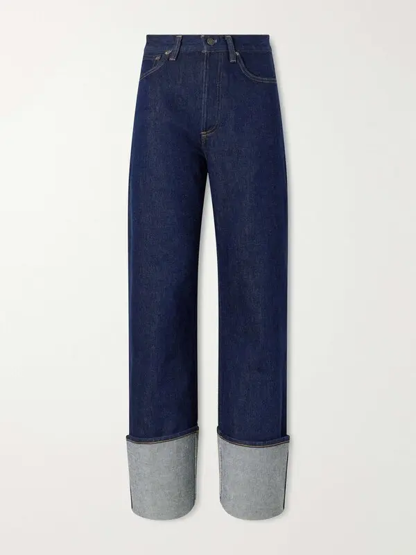 AGOLDE Big Cuff Jean Mid-rise Wide-leg Jeans - Dark Denim