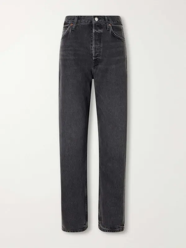 AGOLDE 90's Jean Regenerative Cotton Mid-rise Straight-leg Jeans - Black