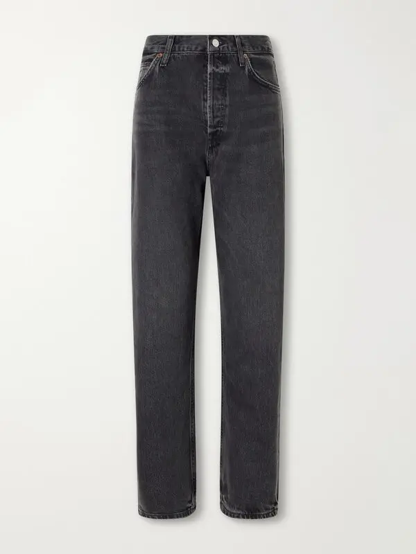 AGOLDE 90's Regenerative Cotton Mid-rise Straight-leg Jeans - Black