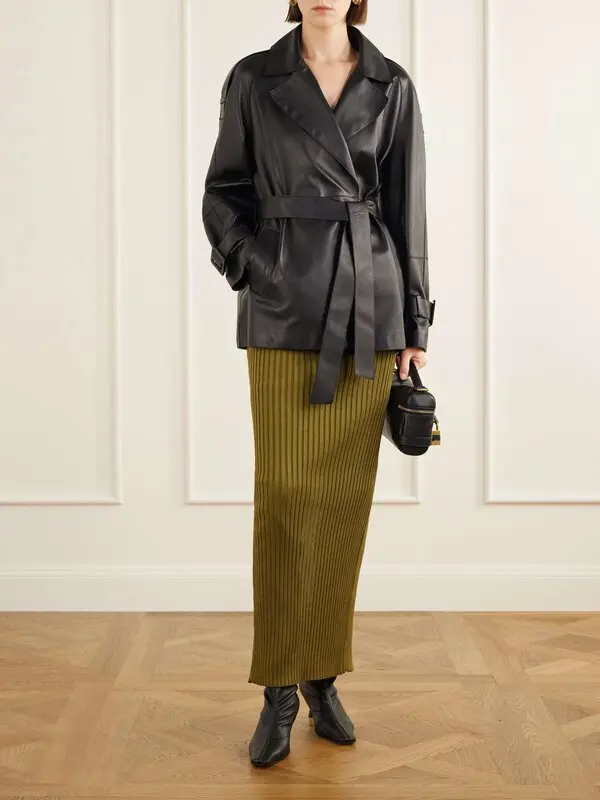 Balmain Ribbed Stretch Maxi Skirt