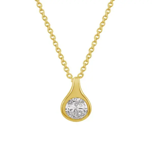 ARTISAN Gold / White 14k Gold Diamond Teardrop Pendant Necklace