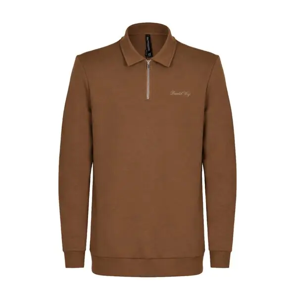 DAVID WEJ Enzo Cotton Zip Polo
