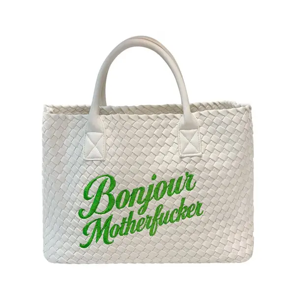 LILLY LOVES Bonjour Motherfucker Bag - White