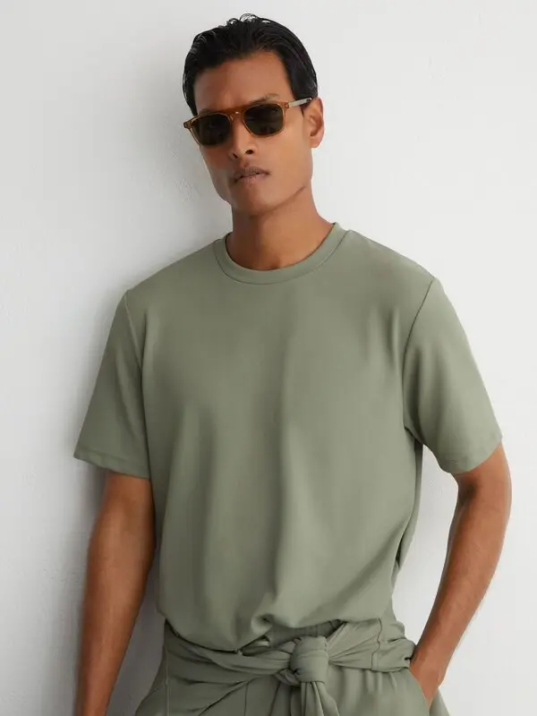 REISS Day T-shirt - Sage Green