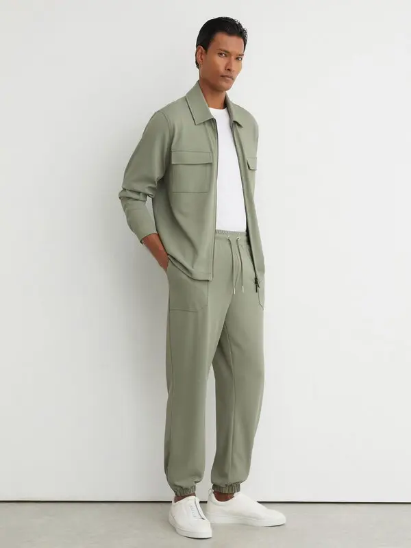REISS Crescent Joggers - Sage Green