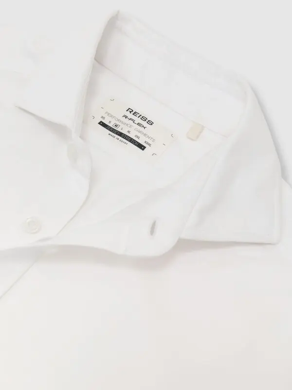 REISS Monaco R-flex Cotton-blend Stretch Jersey Shirt Slim-fit - White