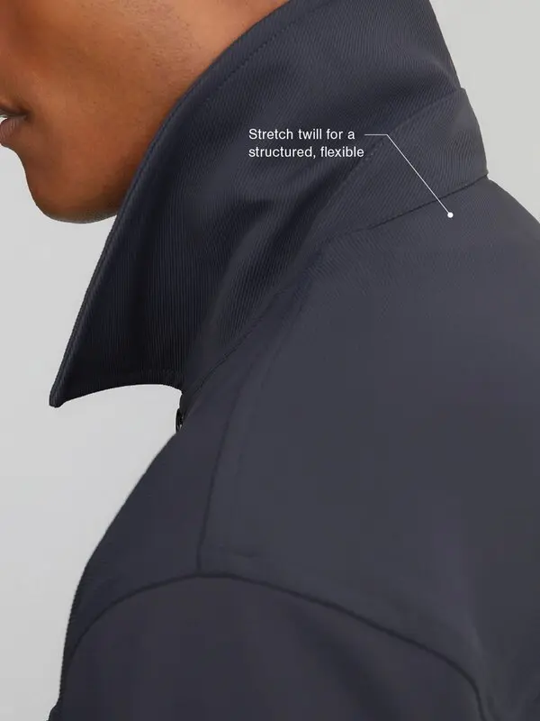 REISS Glover R-flex Stretch-twill Zip-through Overshirt - Airforce Blue