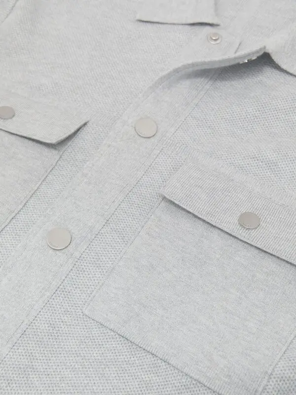 REISS Plaistow R-flex Knitted Press-stud Overshirt
