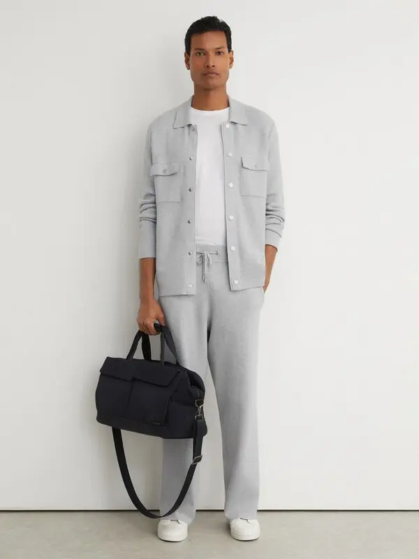 REISS Plaistow R-flex Knitted Press-stud Overshirt