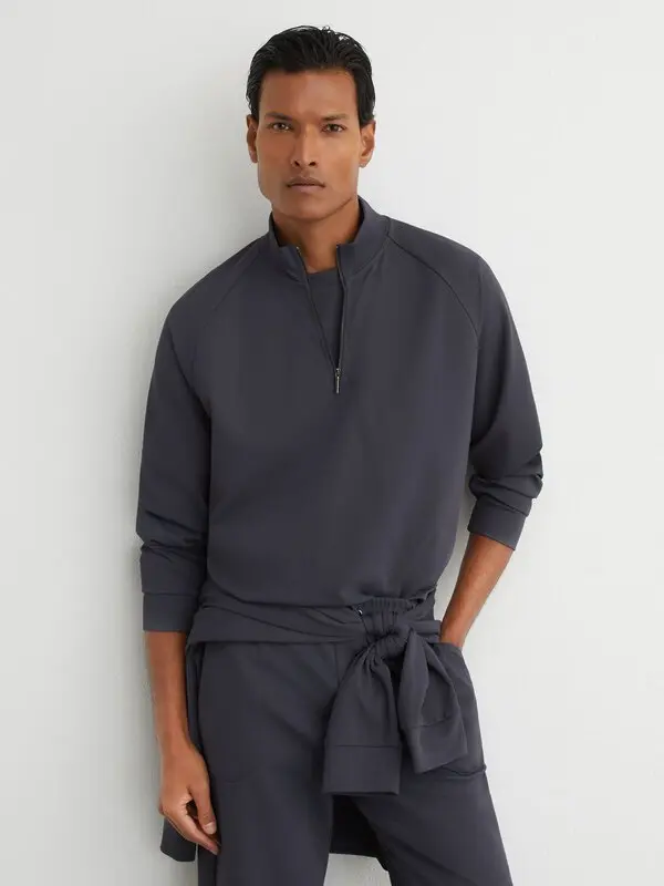 REISS Eytan Sweat Top - Airforce Blue