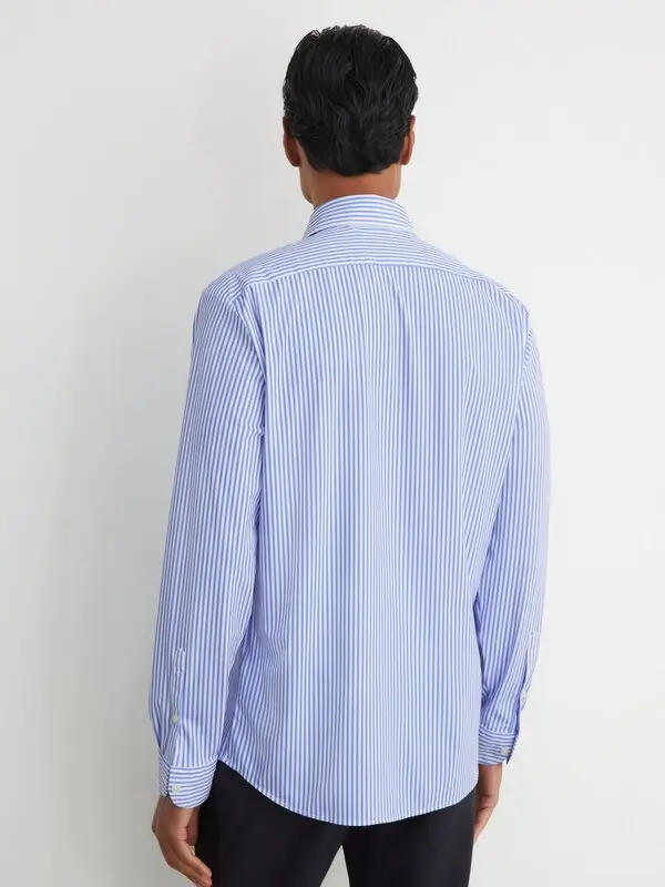 REISS Volley R-flex Four-way Stretch Striped Shirt Slim-fit