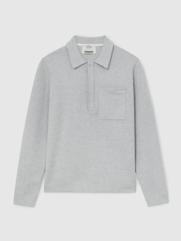 REISS Gorbridge R-flex Half-zip Knitted Polo Jumper
