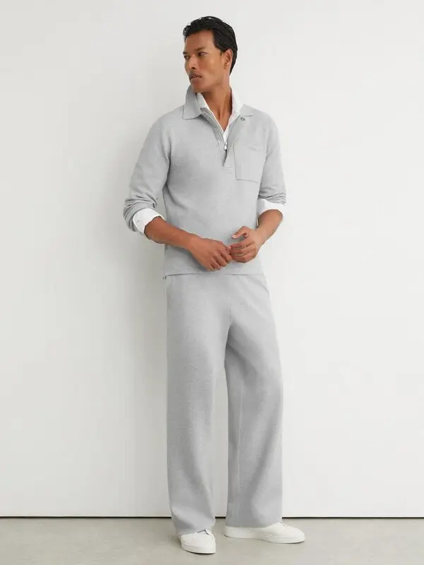 REISS Gorbridge R-flex Half-zip Knitted Polo Jumper