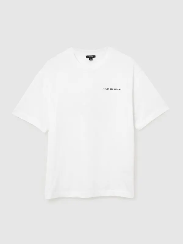 REISS Casa Cotton Logo Short-sleeve Relaxed T-shirt - White