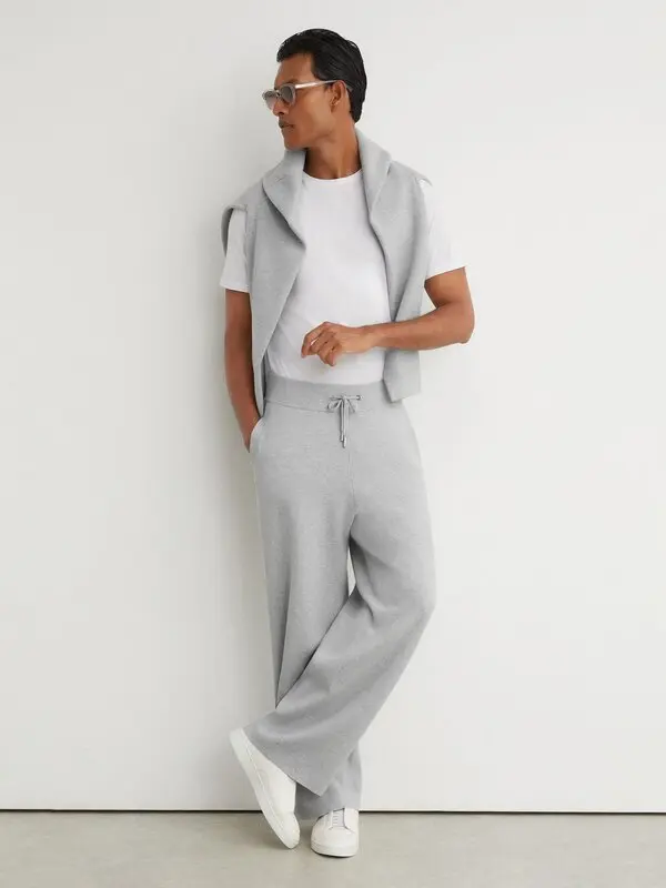 REISS Flintwood R-flex Knitted Relaxed-fit Joggers - Soft Grey